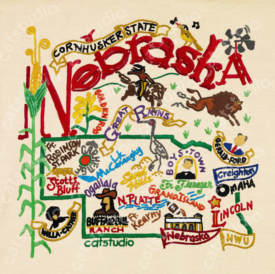 Art Print Nebraska 8x8 — Peppercorn
